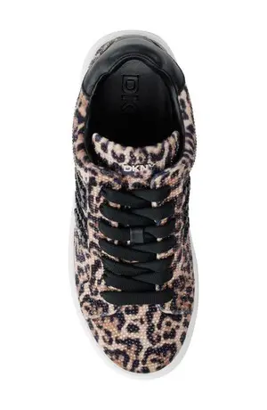 Dkny Abeni Leopard Print Sneakers -  Natural/ Black